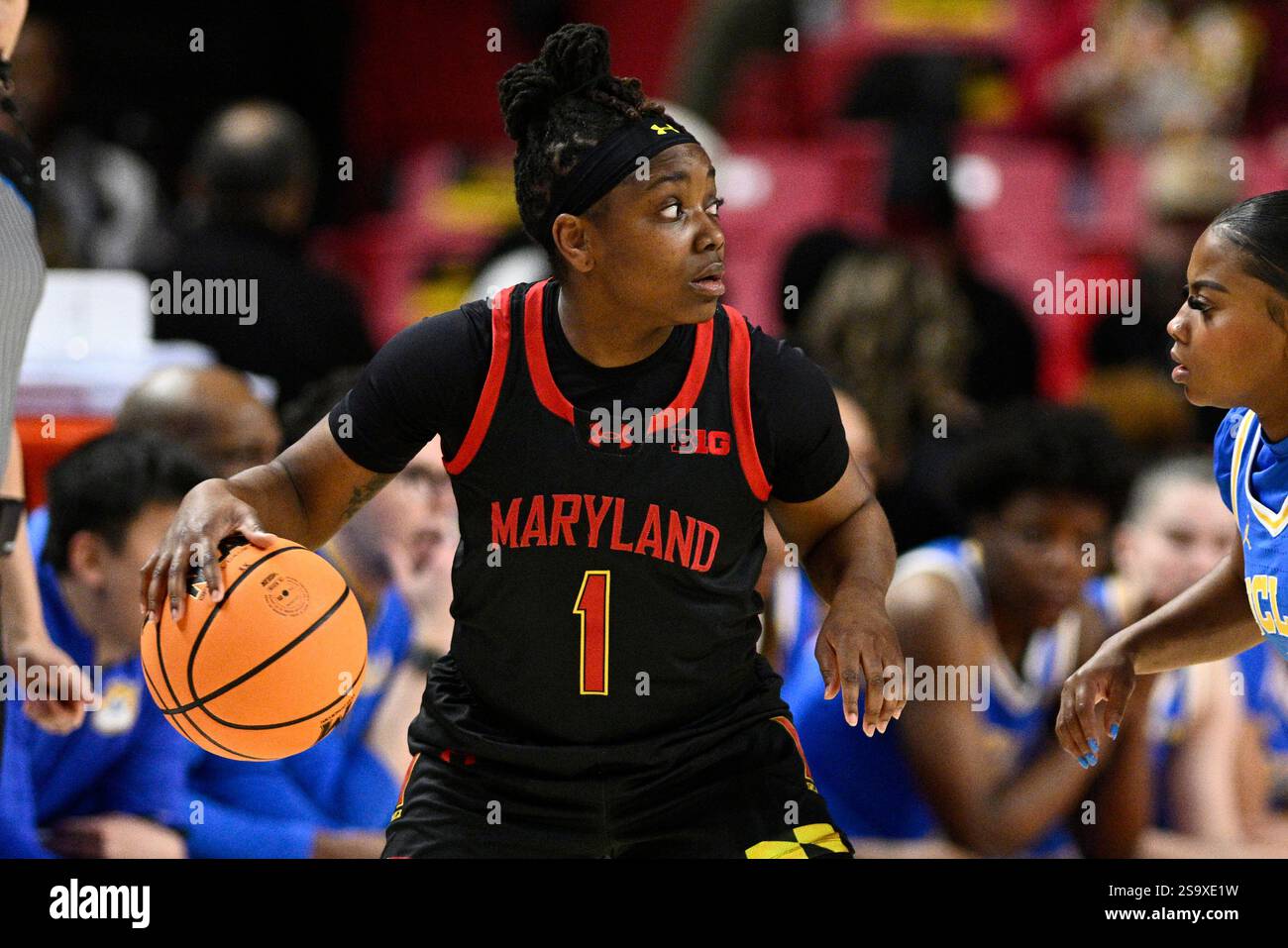 Maryland guard Sarah Te-Biasu (1) in action during the first half of an ...