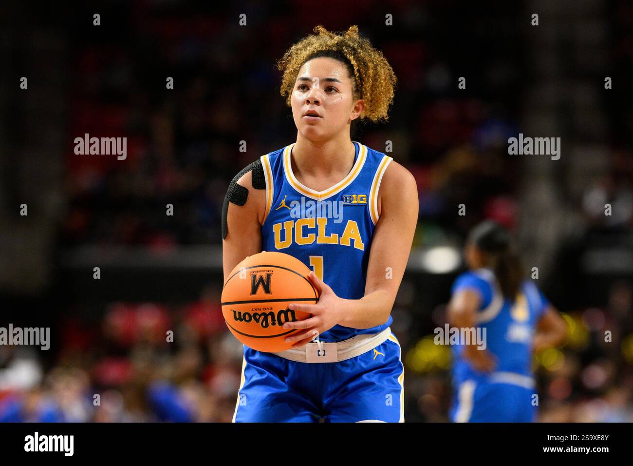 UCLA guard Kiki Rice (1) in action during the first half of an NCAA ...