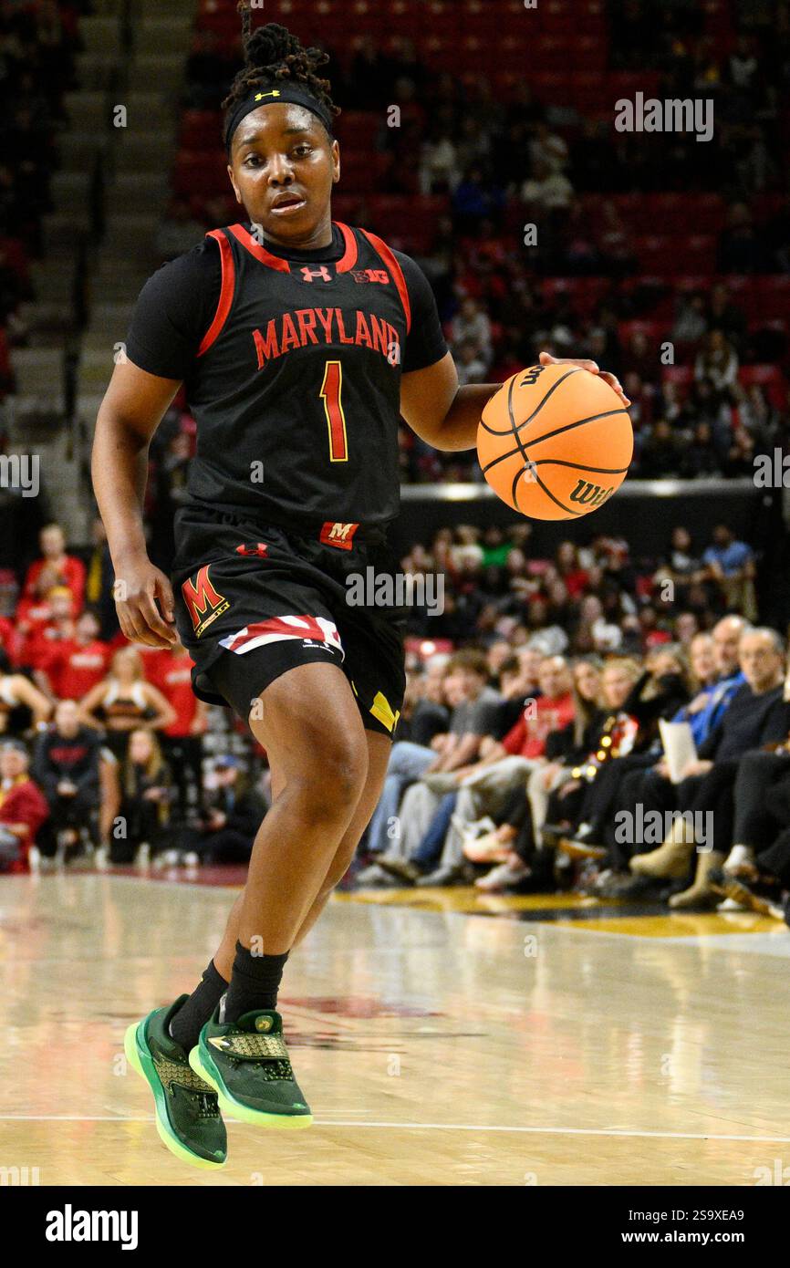 Maryland guard Sarah Te-Biasu (1) in action during the second half of ...