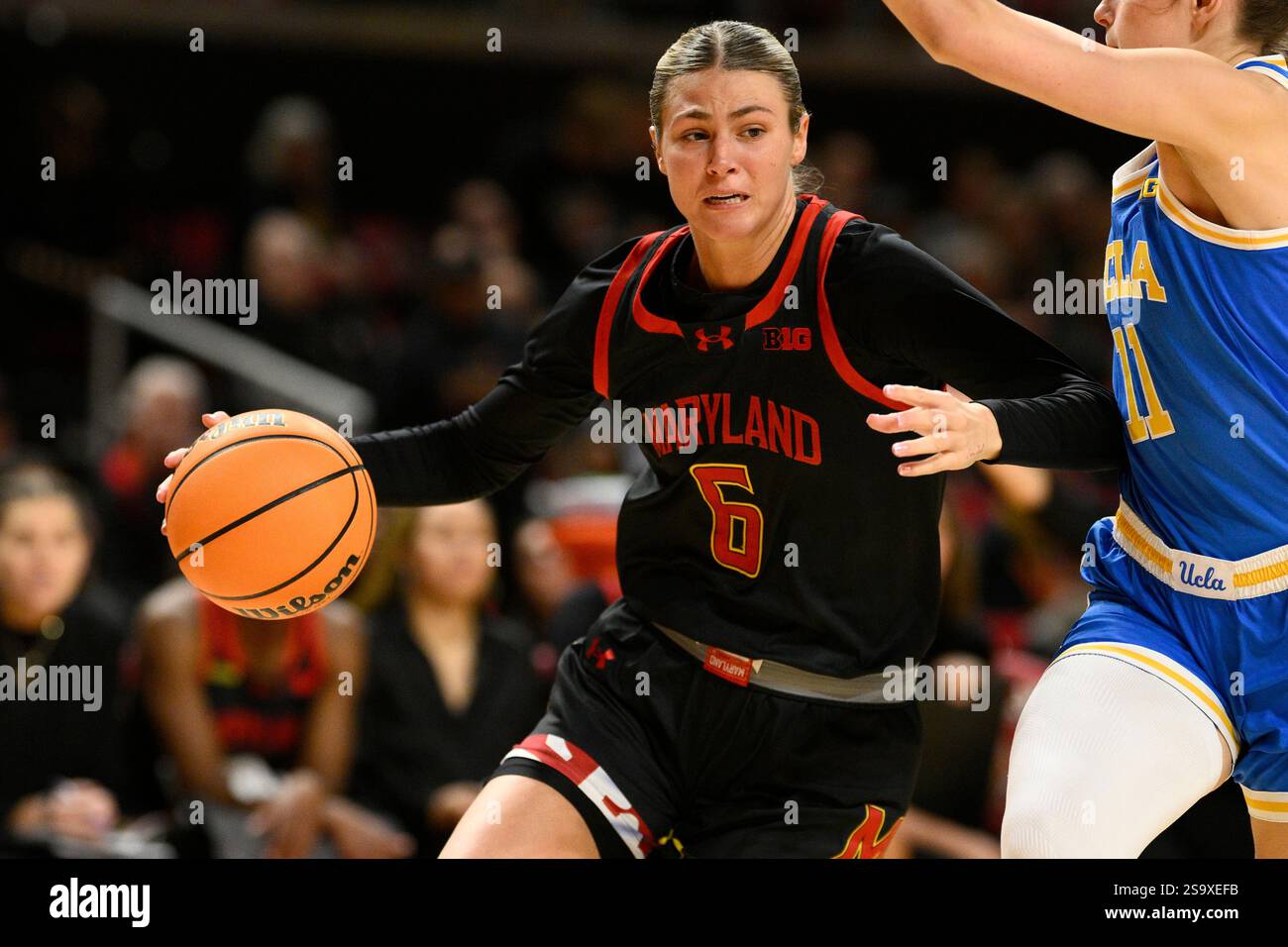 Maryland guard Saylor Poffenbarger (6) in action during the second half ...