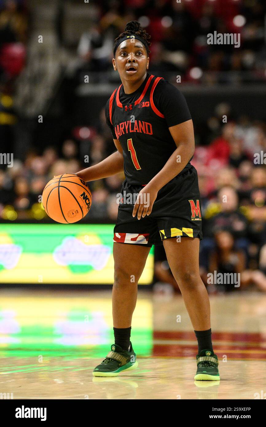 Maryland guard Sarah Te-Biasu (1) in action during the second half of ...