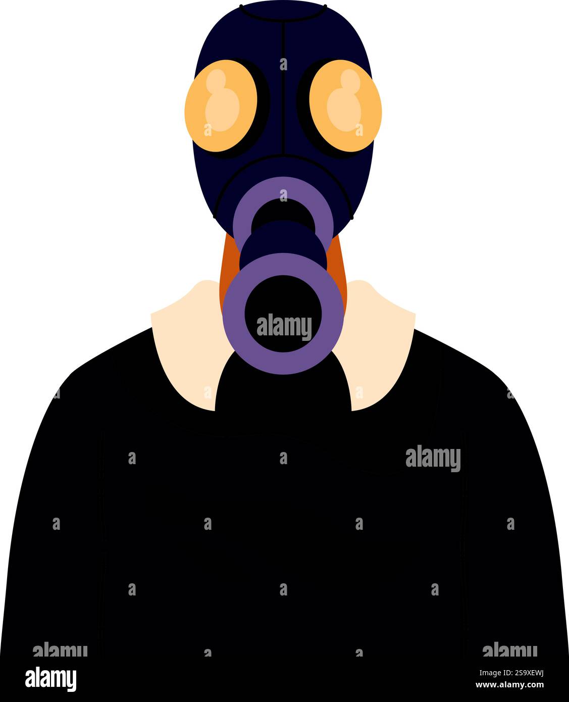 Man with Dark Gas Mask Illustration Stock Vector Image & Art - Alamy