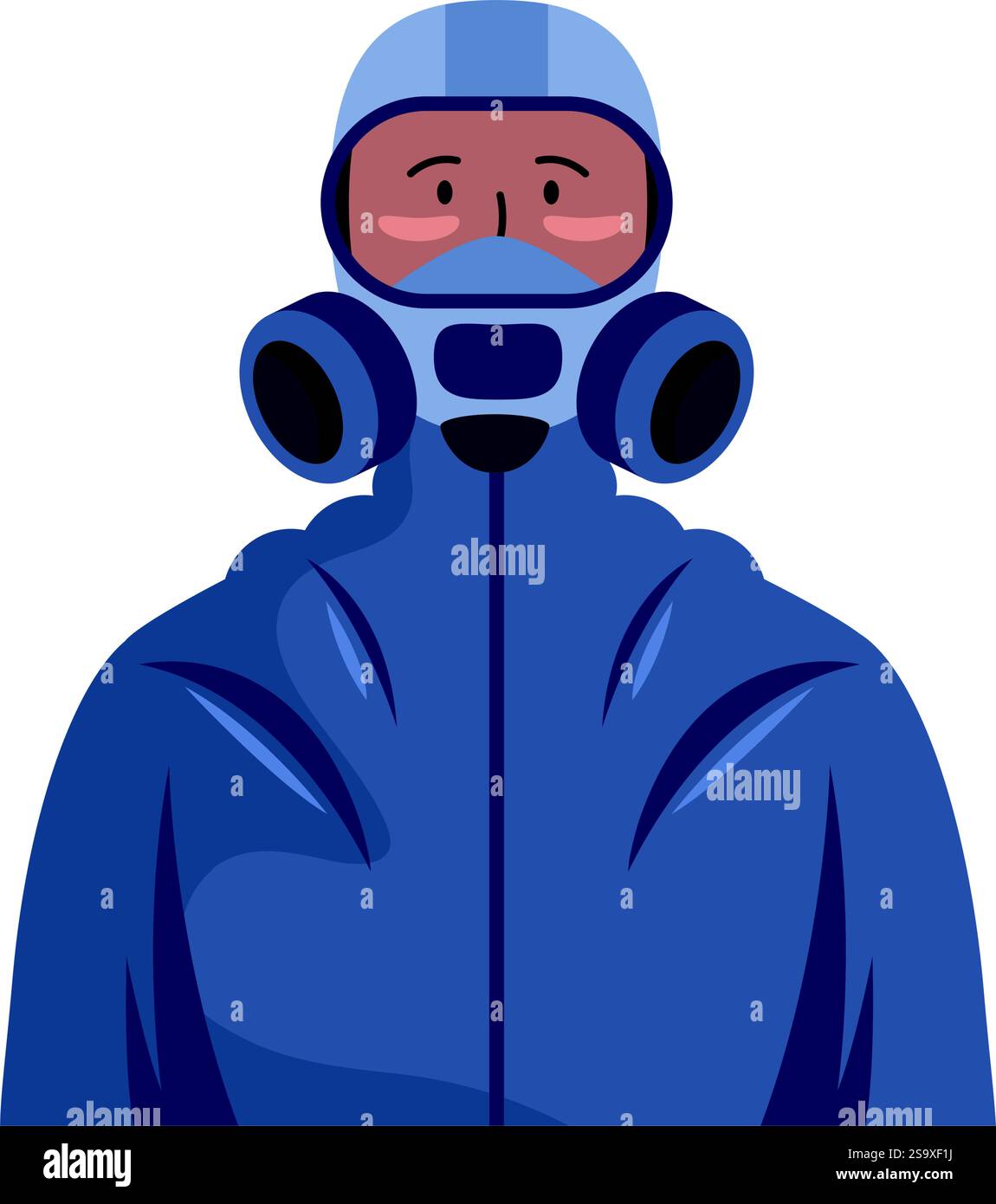 Man in Navy Blue Gas Mask Illustration Stock Vector Image & Art - Alamy