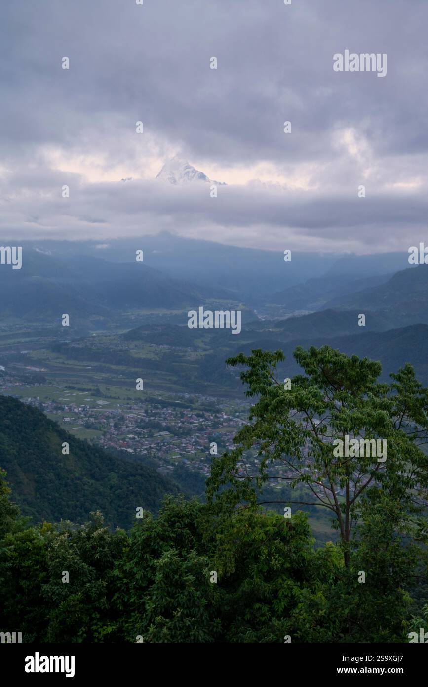 Nepal, dawn over Pokhara Valley Stock Photo - Alamy
