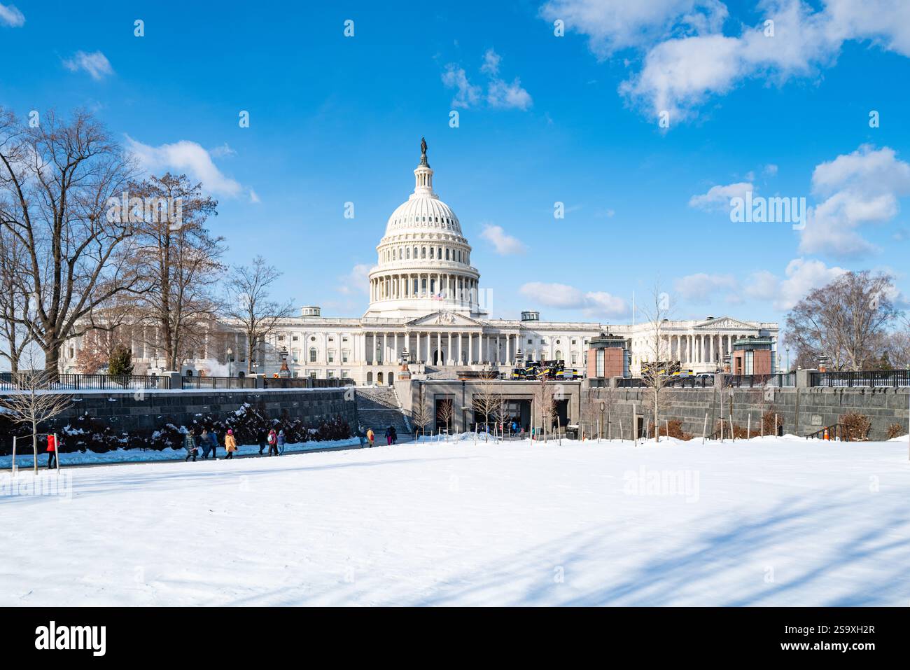 Visitor's Center entrance in winter with snow, at the east side of the ...