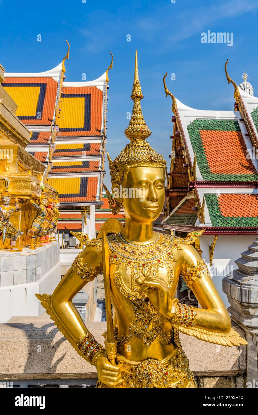 Golden Kinnari Angel Statue, Grand Palace, Bangkok, Thailand. Palace ...