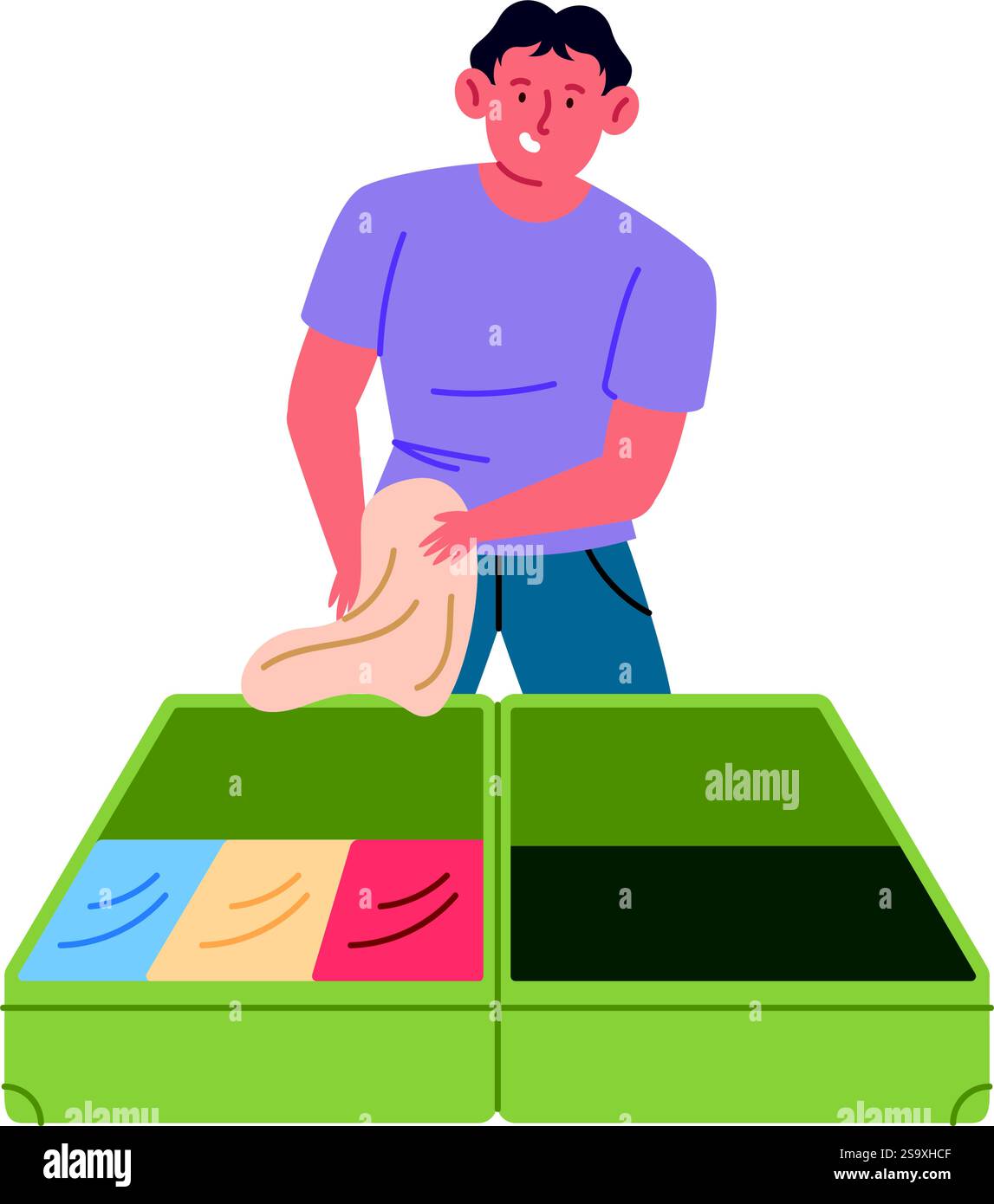 Man packing suitcase trip Stock Vector Images - Alamy