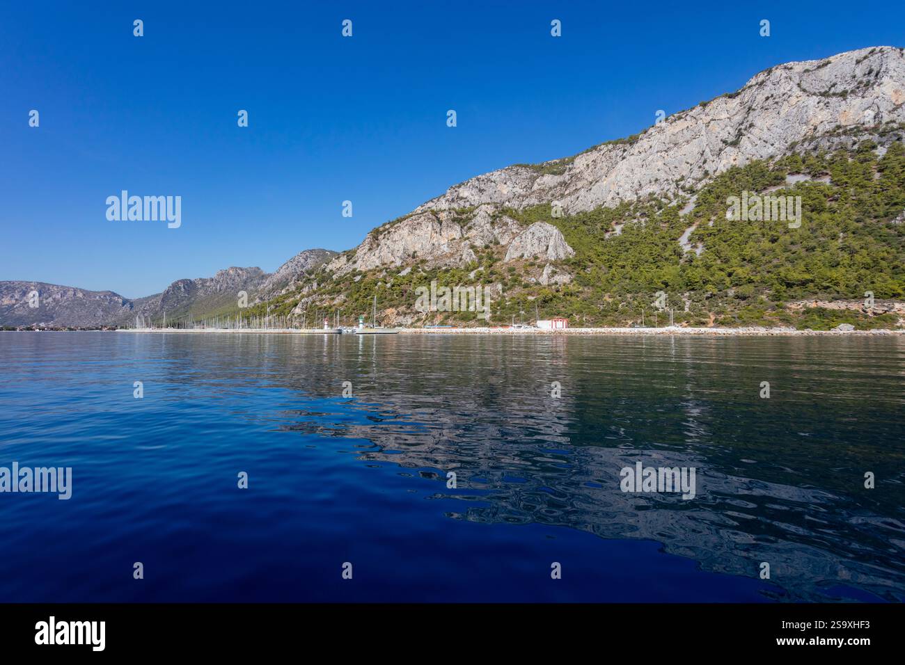 Boats in Karacasogut, Gokova Bay, Turkey Stock Photo - Alamy