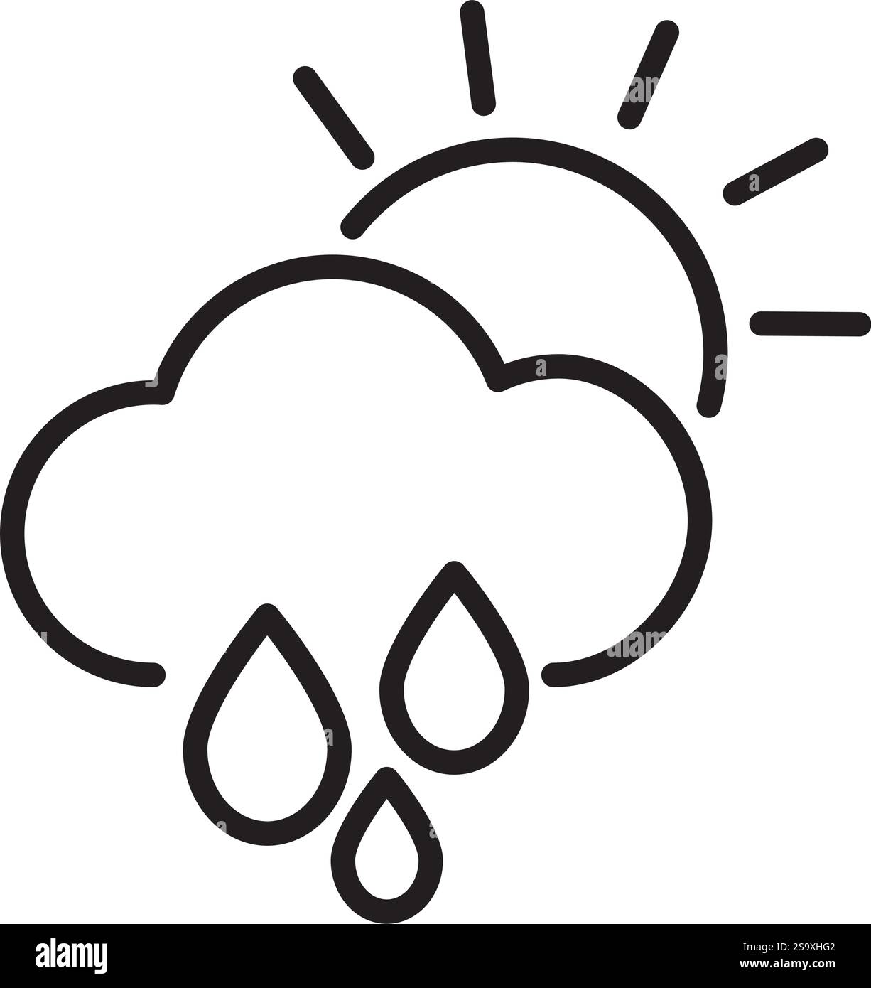 Rainy cloud and wind weather outline icon Stock Vector Image & Art - Alamy