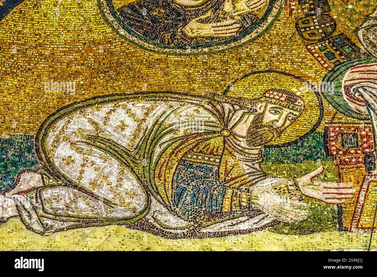 King bowing to Jesus Christ mosaic, Hagia Sophia, Istanbul, Turkey ...
