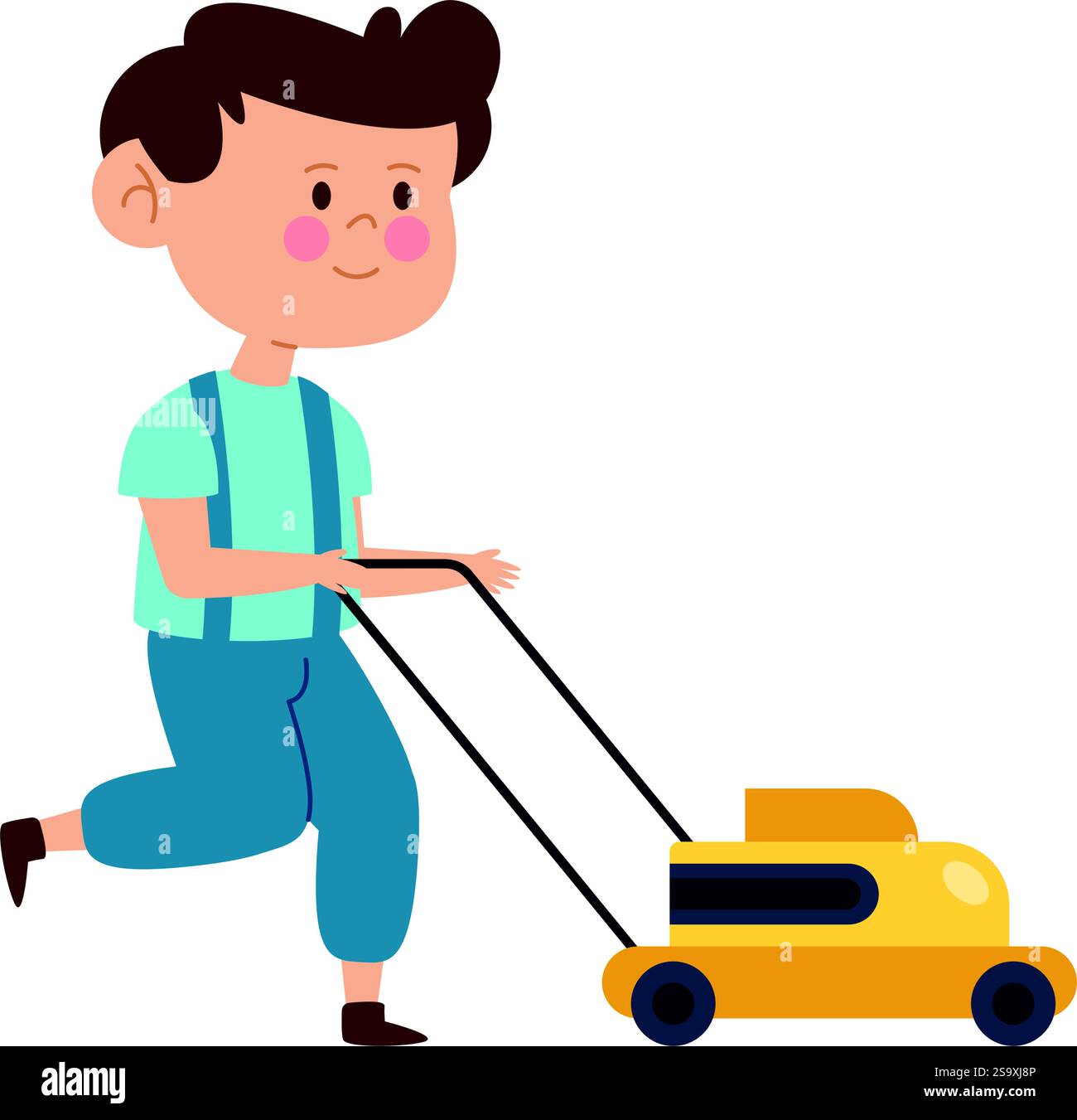 Boy pushing cartoon hi-res stock photography and images - Alamy