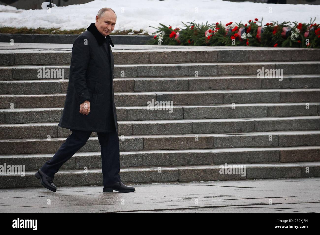 Russian President Vladimir Putin seen during the solemn mourning ...