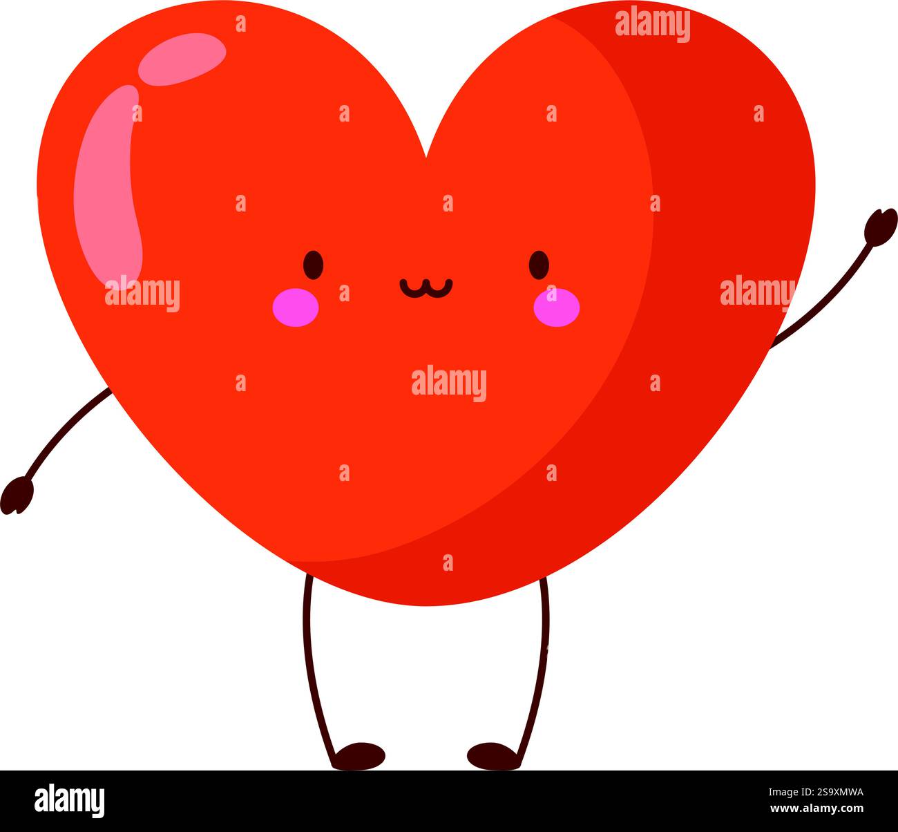 Red Heart waving Illustration Stock Vector Image & Art - Alamy