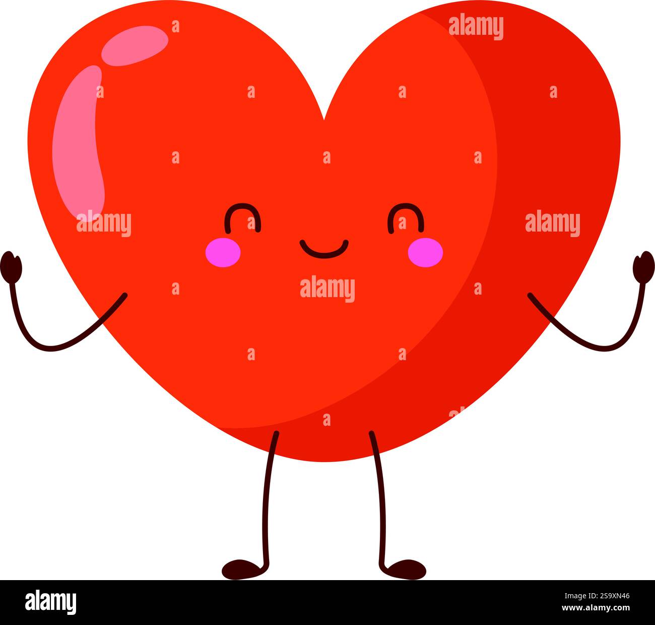 Red Heart with Open Arms Illustration Stock Vector Image & Art - Alamy