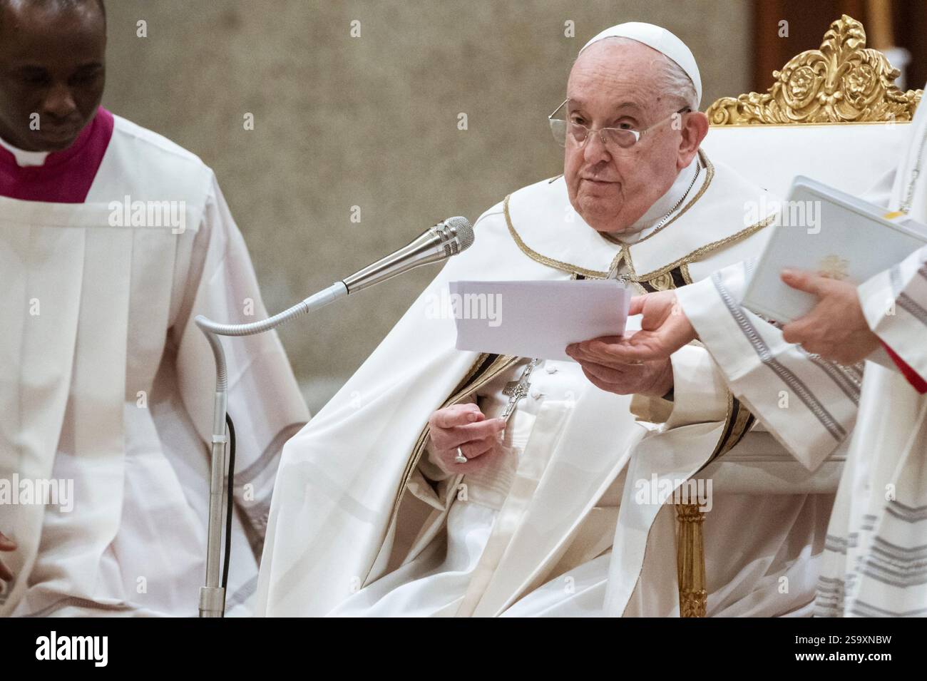 Rome, Italy. 25th Jan, 2025. Pope Francis seen during the Celebration ...