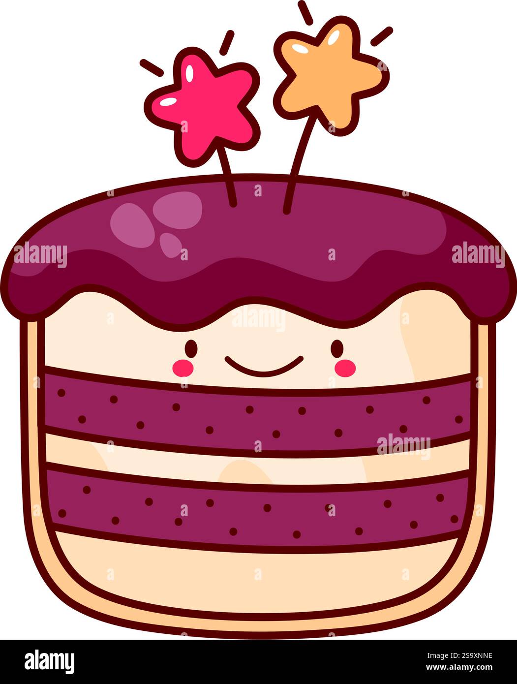 Chocolate Cake with Star Toppers Illustration Stock Vector Image & Art ...