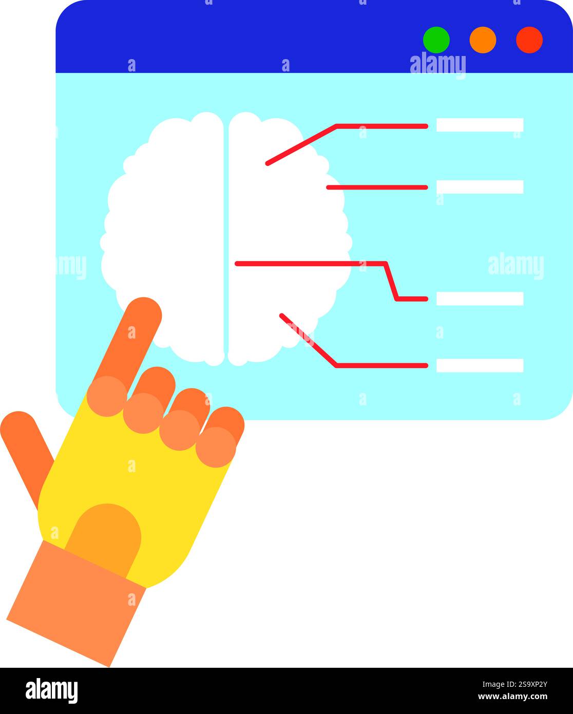 Hand interacting with brain interface Stock Vector Image & Art - Alamy