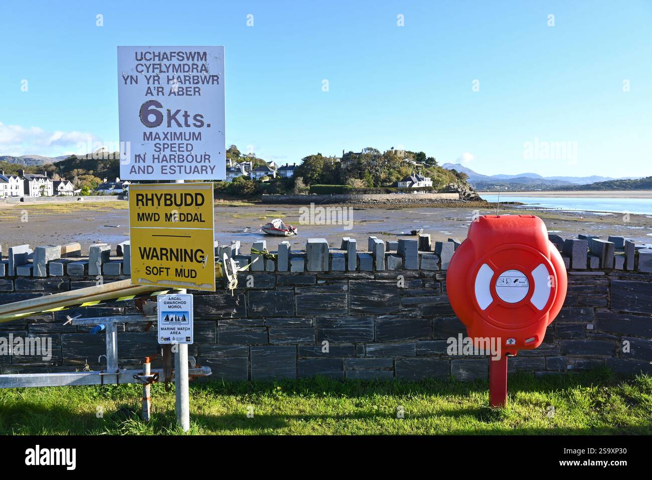 Warning sign at Borth-y-Gest harbour – Porthmadog, Wales, UK – 11 ...