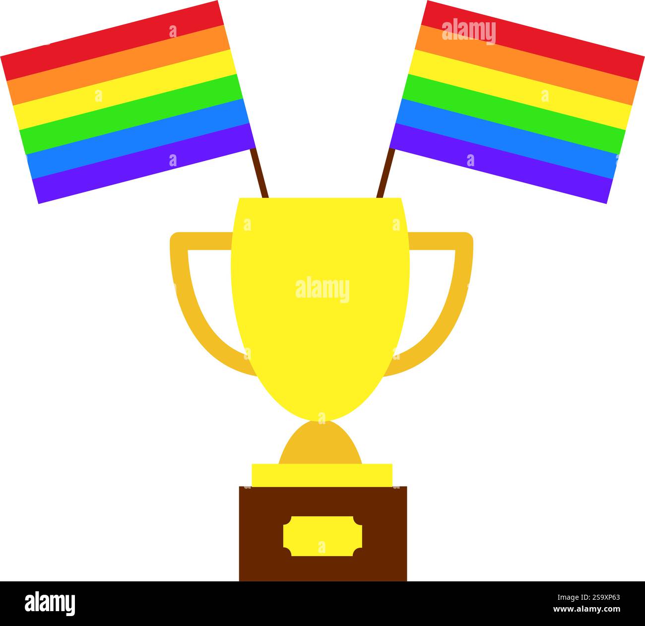 Trophy with rainbow pride ribbon illustration Stock Vector Image & Art ...