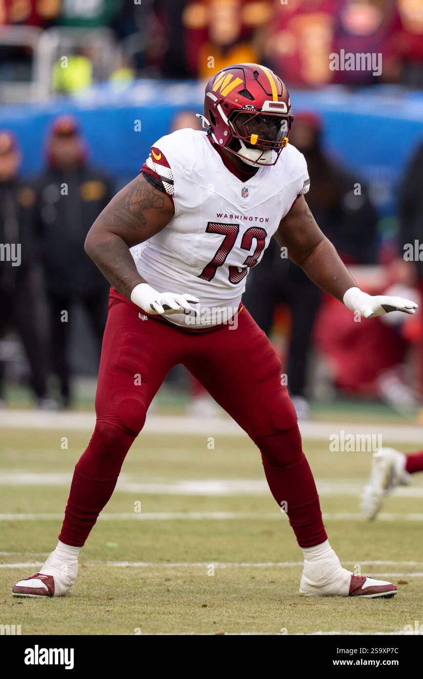Washington Commanders tackle Trent Scott (73) in action during the NFL ...