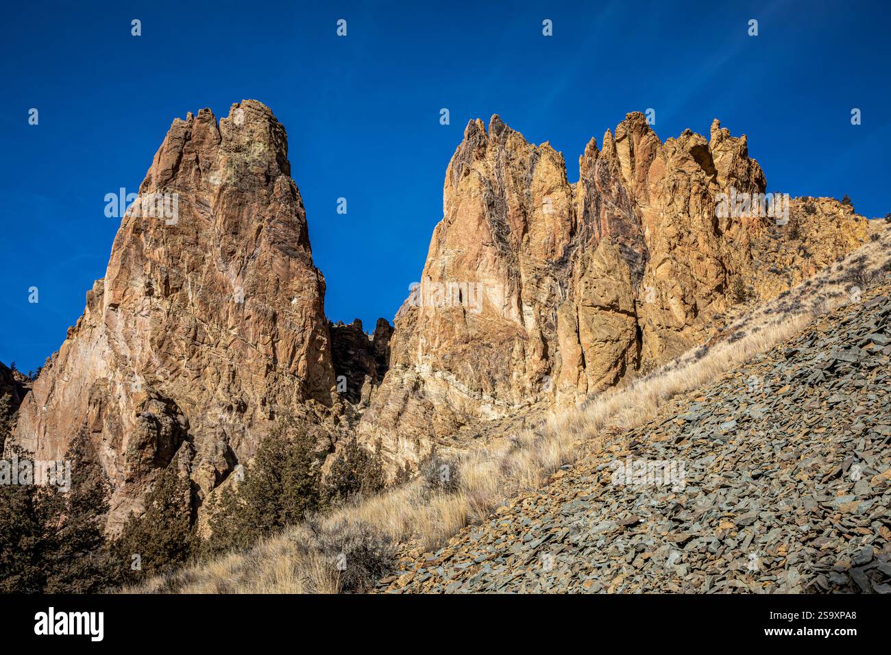 OR02903-00...OREGON - Rock spires at the northeast end of Smith Rocks ...