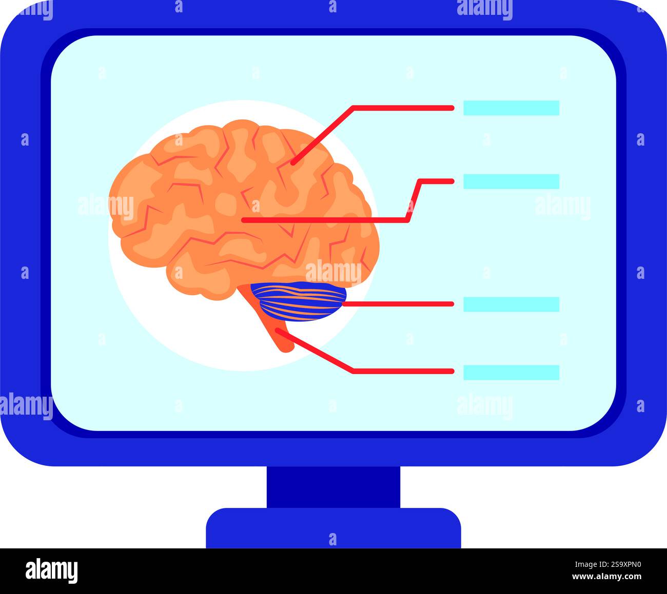 Computer screen displaying brain activity Stock Vector Image & Art - Alamy