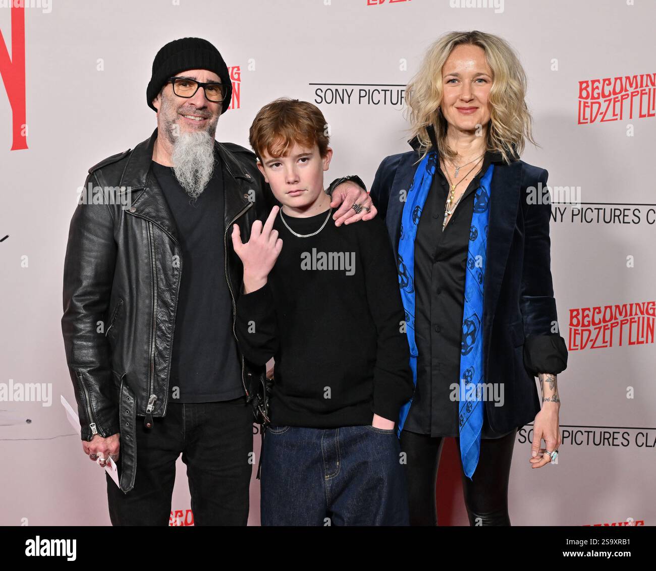 Hollywood, USA. 27th Jan, 2025. Scott Ian, Revel Young Ian and Pearl ...