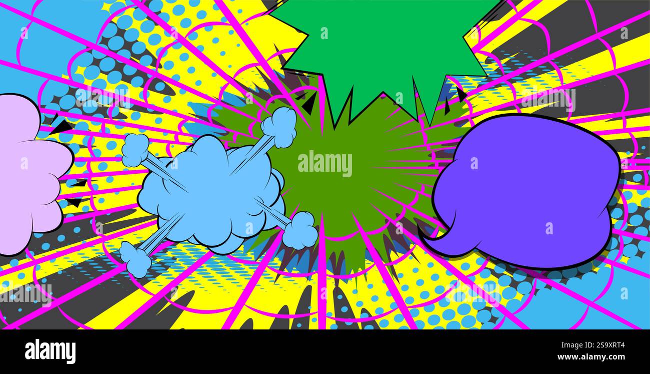 Cartoon Background, comic book Entertainment backdrop. Retro vector ...