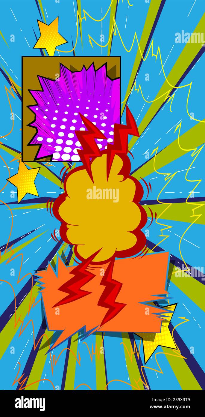 Cartoon Background, comic book Entertainment backdrop. Retro vector ...