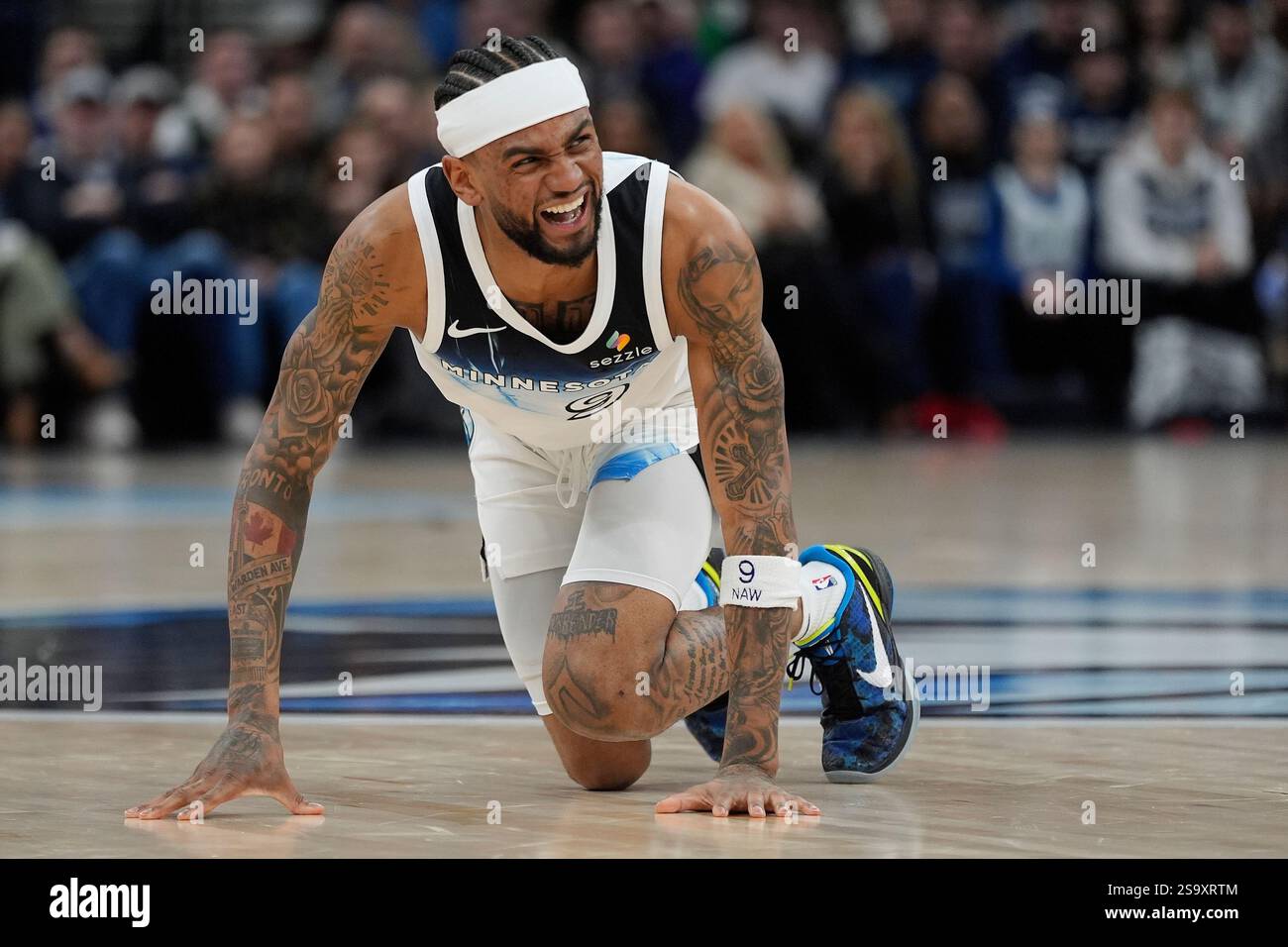 Minnesota Timberwolves guard Nickeil Alexander-Walker reacts after ...