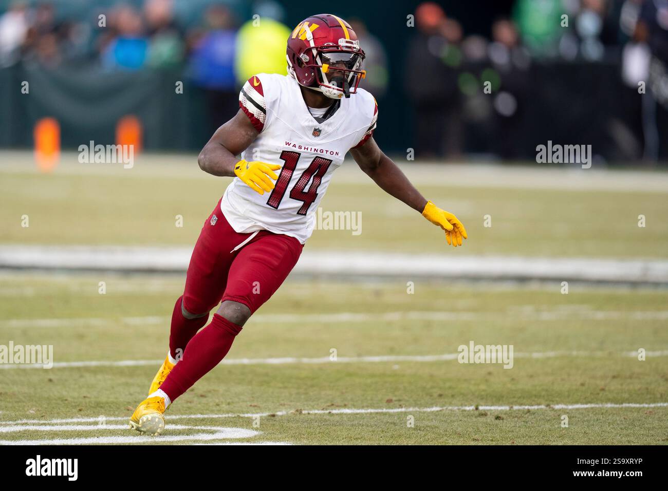 Washington Commanders wide receiver Olamide Zaccheaus (14) in action ...