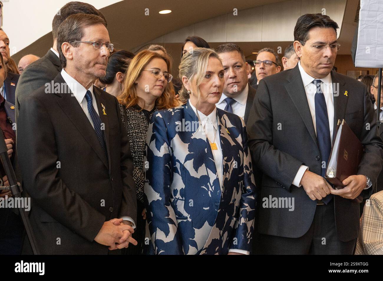 New York, NY, 27 January 2025: President of Israel Isaac Herzog, Michal ...