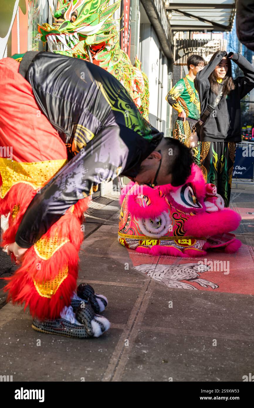 Seattle, USA. 26th Jan 2025. Pike street Chinese Lunar New Year Lion ...