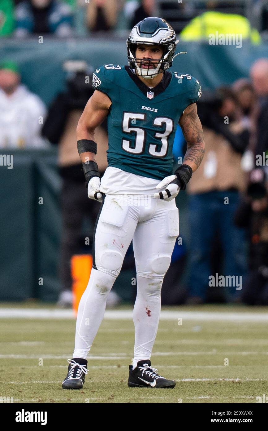 Philadelphia Eagles linebacker Zack Baun (53) in action during the NFL ...