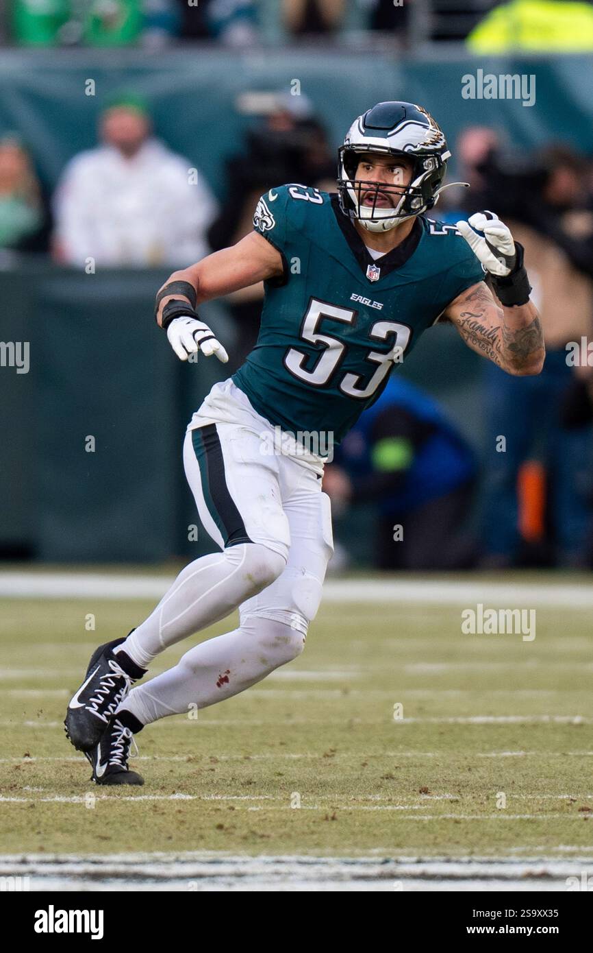 Philadelphia Eagles linebacker Zack Baun (53) in action during the NFL ...