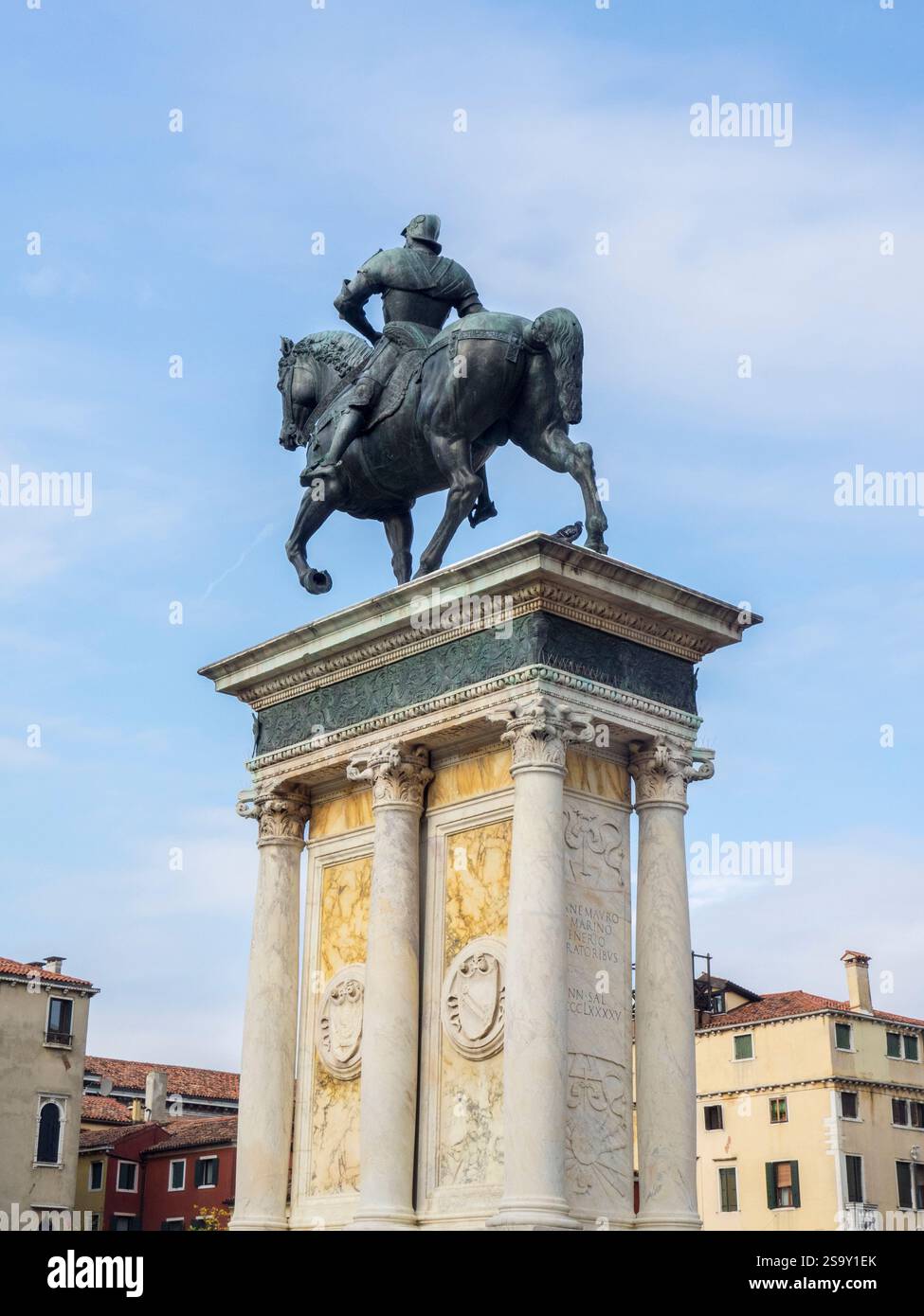 Italy, Venice. Statue of Bartolomeo Colleoni of 15th century ...