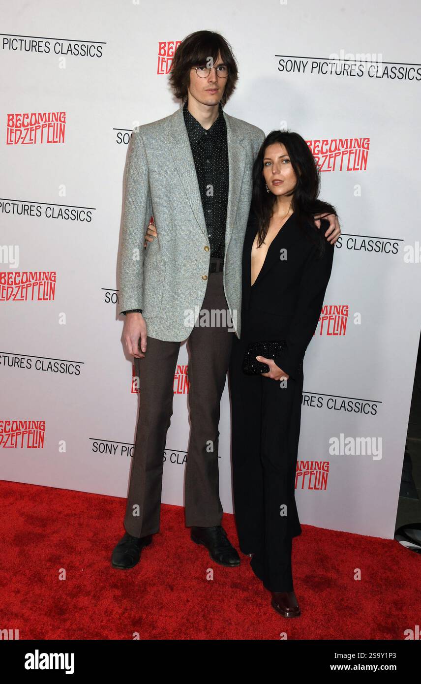HOLLYWOOD, CA - JANUARY 27: Dylan Brosnan and Avery Wheless at the LA premiere of Becoming Led ...