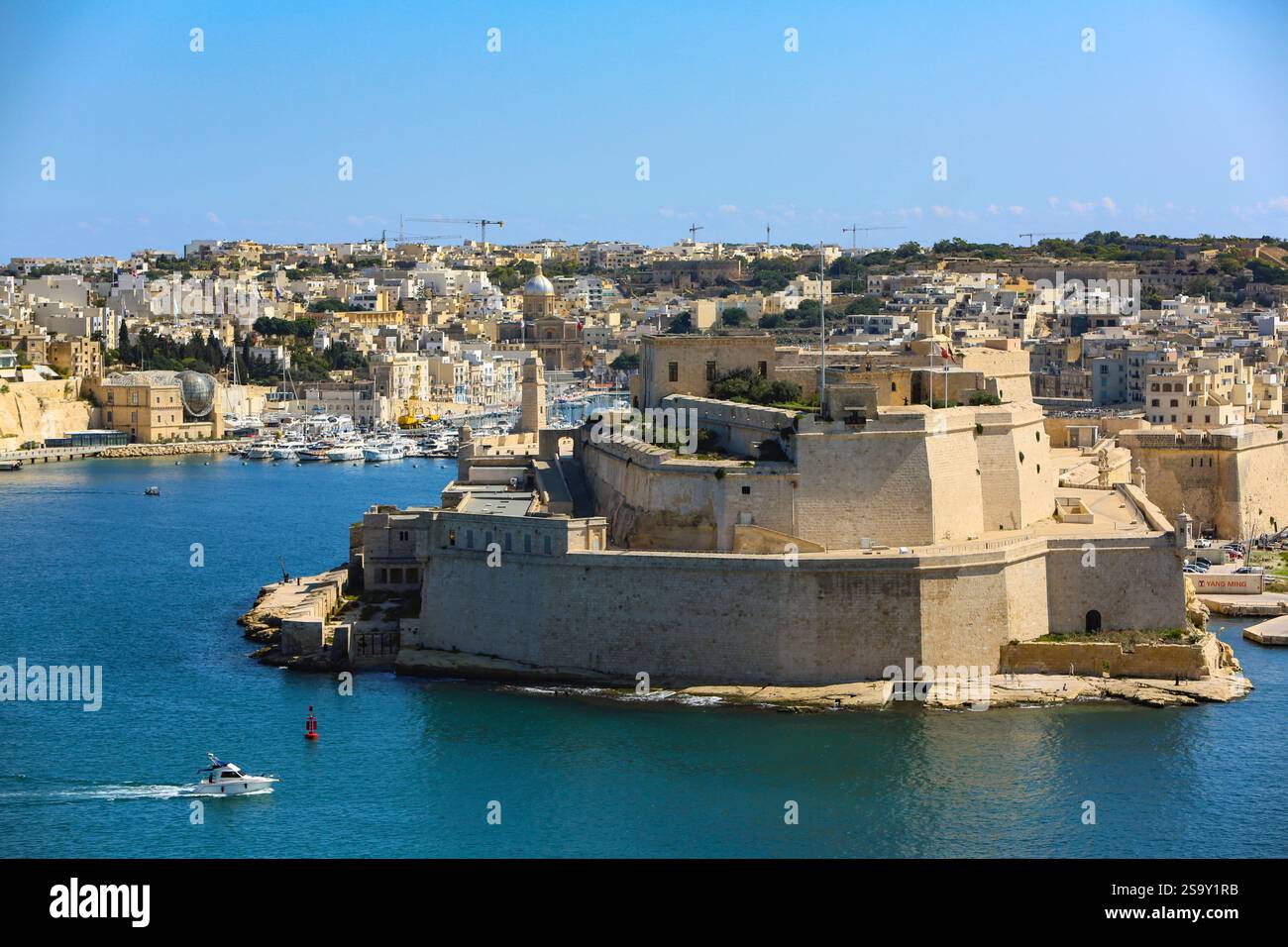 Valletta, Malta. Walled city and island medieval fortress on the ...