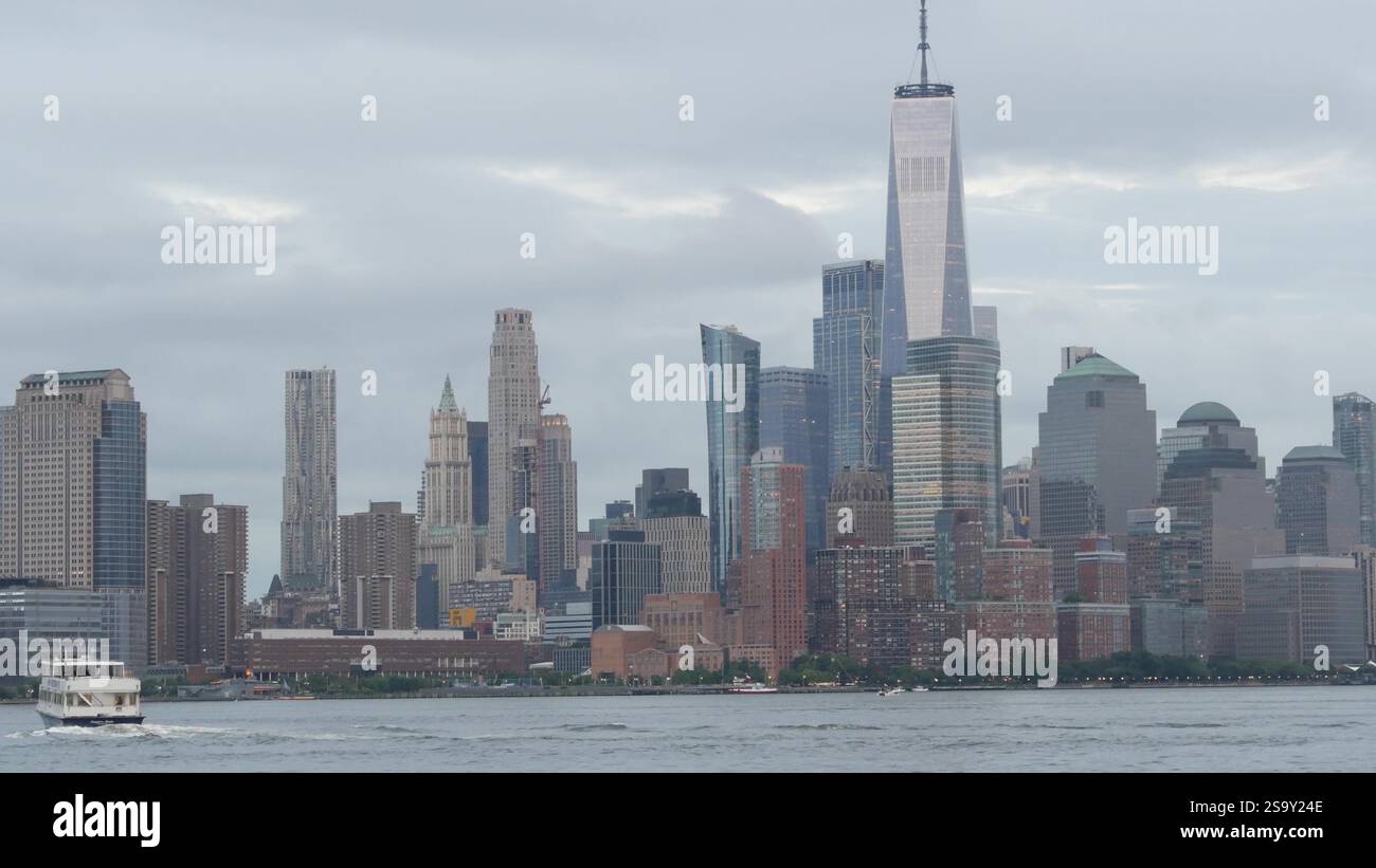 New York City, United States - 11 September 2023: Waterfront skyline ...