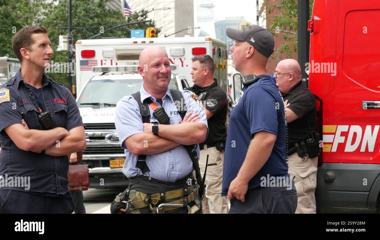 New York City, United States - 11 September 2023: Firefighters ...