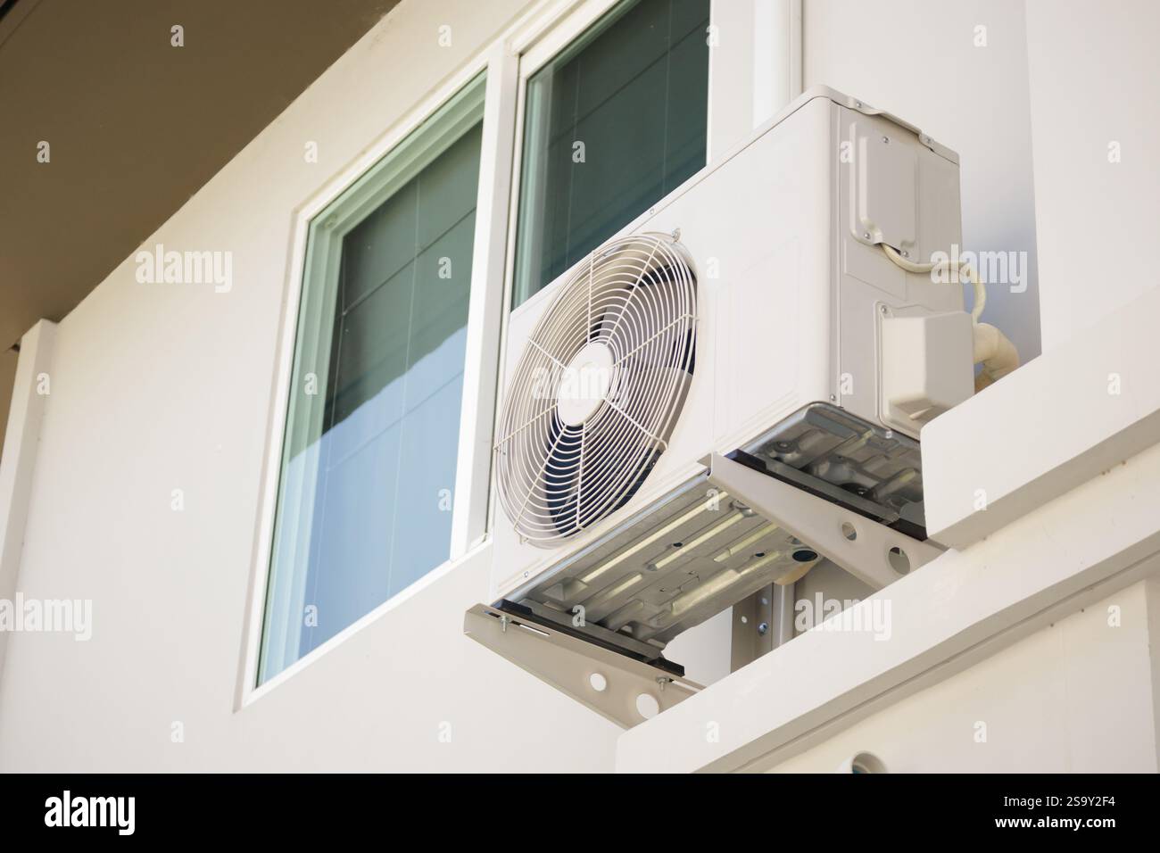 Air condition outdoor unit compressor install outside the house Stock ...