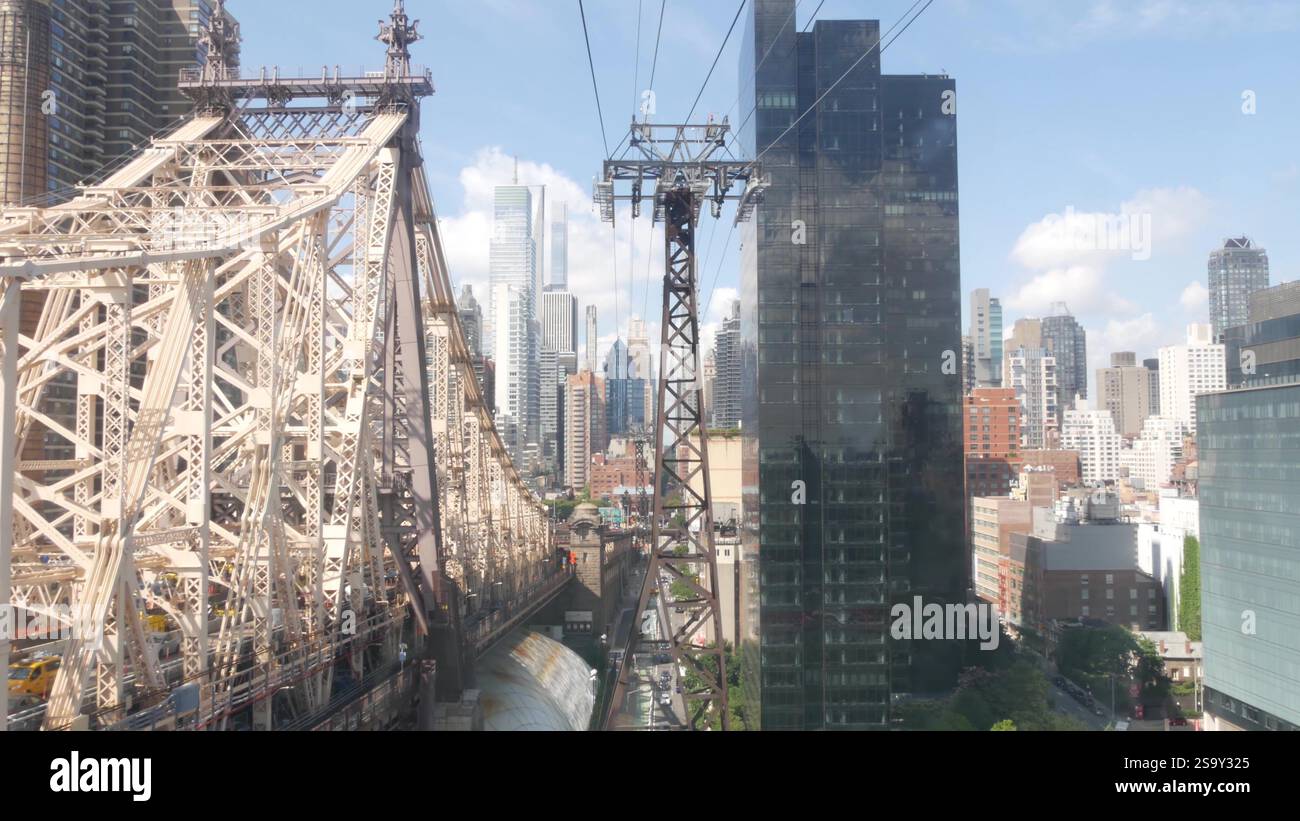 New York City, United States - 12 Sept 2023: Roosevelt Island tramway ...