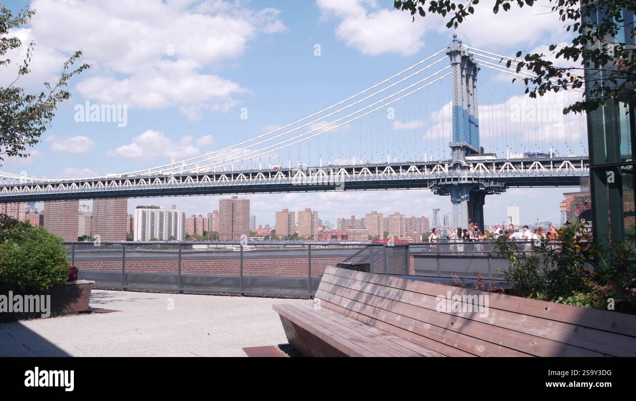 New York City, United States - 30 Aug 2023: Cable-stayed Manhattan ...