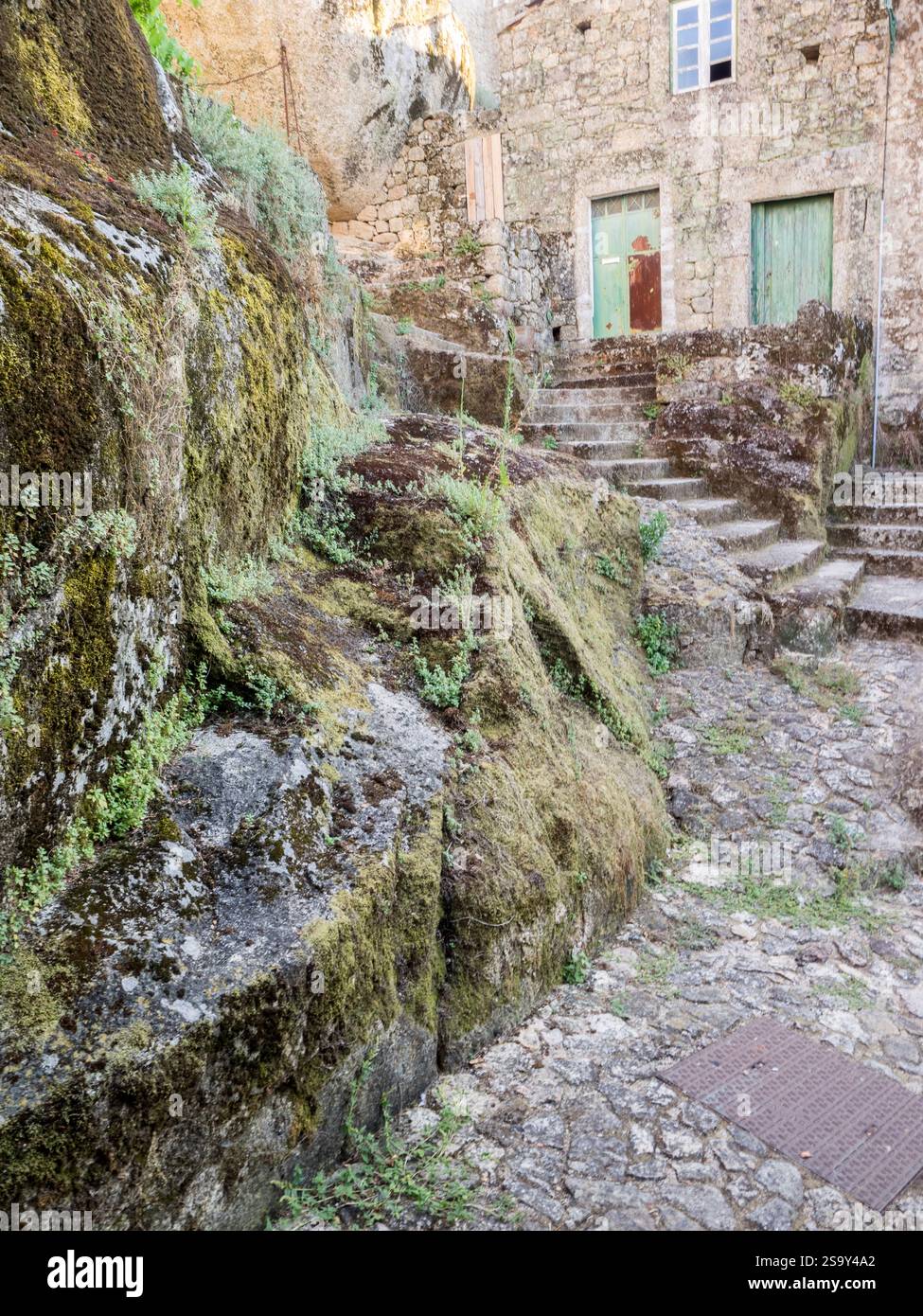Ancient Portuguese village built on the side of a mountain between ...