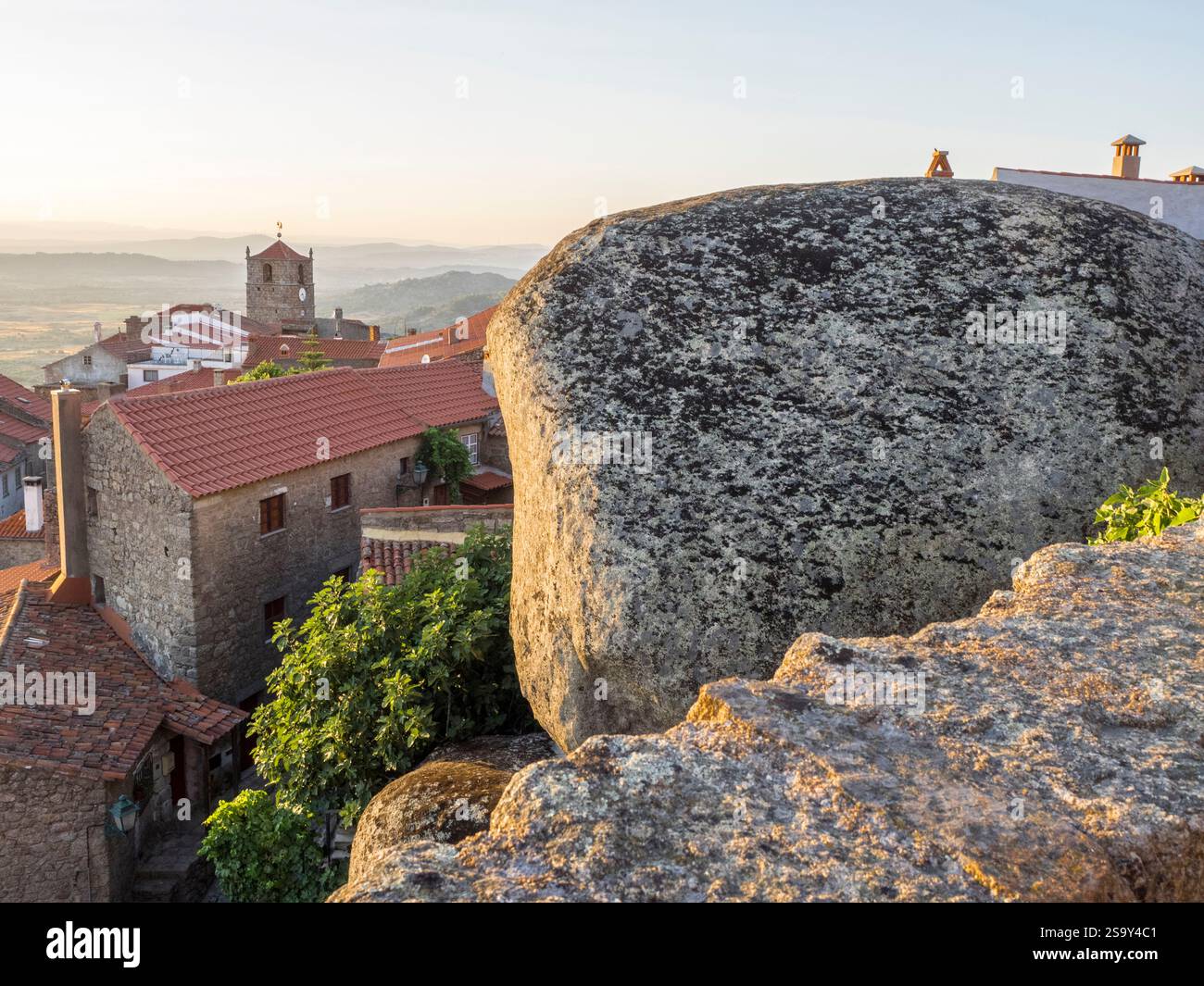 Ancient Portuguese village built on the side of a mountain between ...