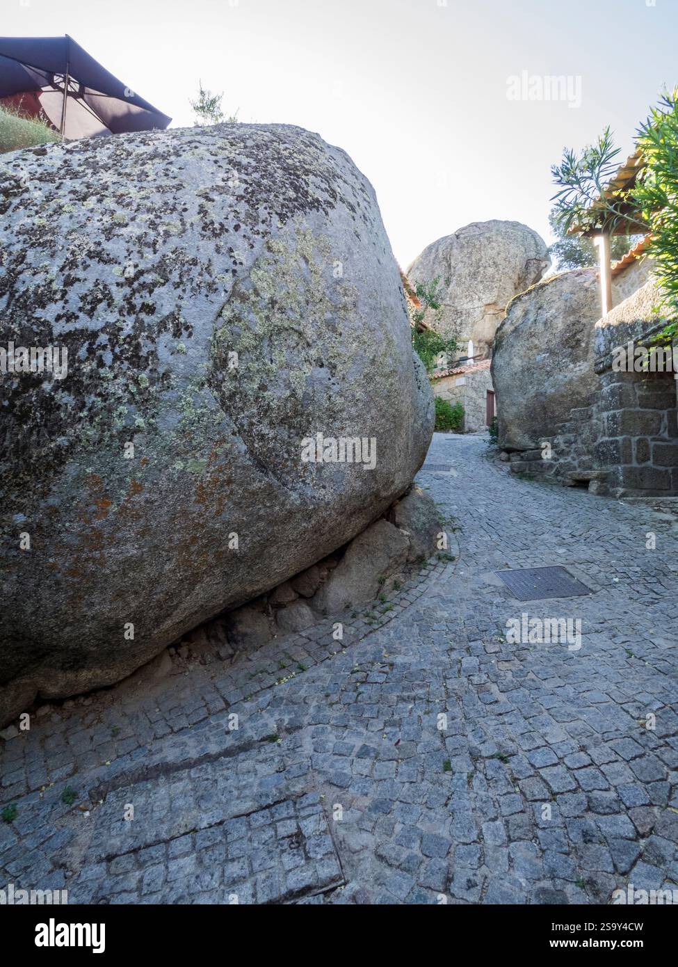 Ancient Portuguese village built on the side of a mountain between ...