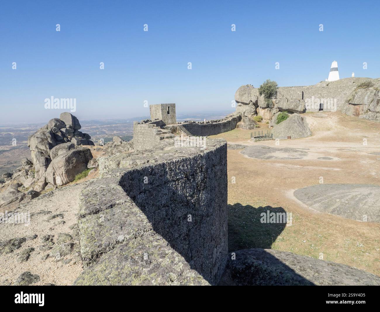 Ruins of the Monsanto castle in the medieval and historical village of ...