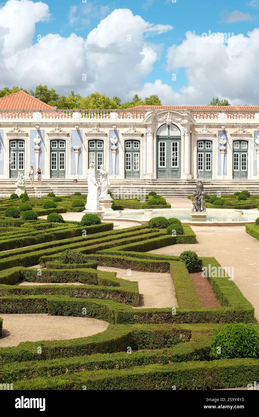 Lisbon, Portugal. Royal Palace interior courtyard with garden maze ...