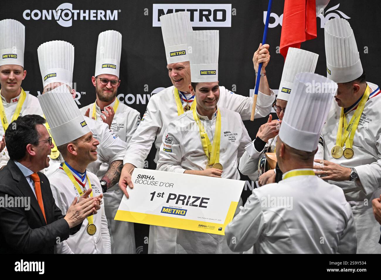 Lyon, France. 27th Jan, 2025. Team France with Paul Marcon winning 1st ...