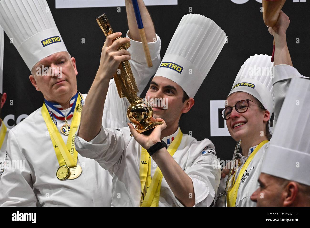 Lyon, France. 27th Jan, 2025. Team France with Paul Marcon winning 1st ...